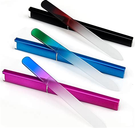 3 Pack Glass Nail File Eaone Crystal Nail Files With Case Gradient Mix