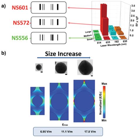 A Sers Code Using Different Sizes Of Gold Nanospheres The Ef Values