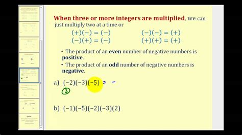 Rules For Negative Numbers Multiplication