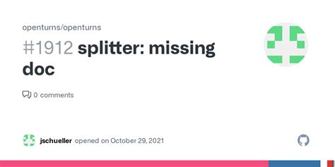 Splitter Missing Doc · Issue 1912 · Openturnsopenturns · Github