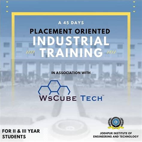 Training In Association With Wscube Tech — Jiet Jodhpur