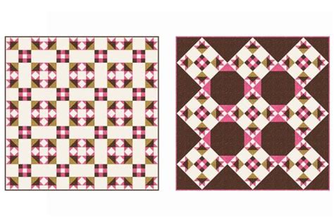 Nine Patch Star Tracks Quilt Block Pattern