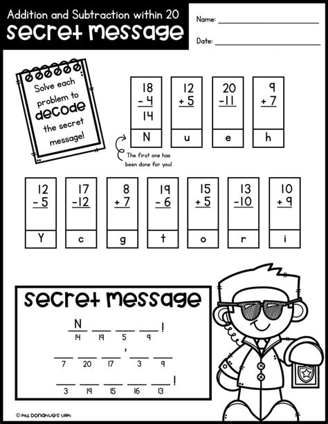 math worksheets with secret code