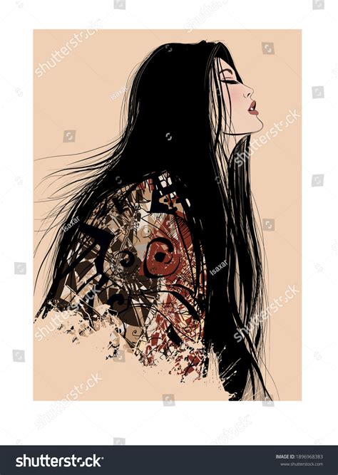 Beautiful Young Sexy Woman Long Hair Stock Vector Royalty Free
