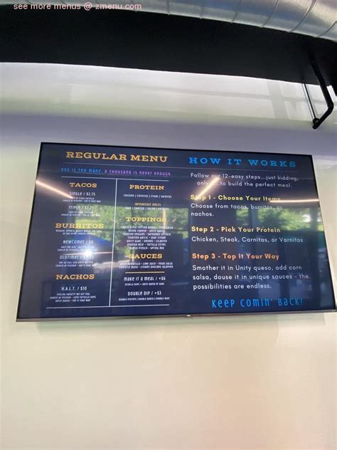 Online Menu Of Unity Taqueria Restaurant Philadelphia Pennsylvania