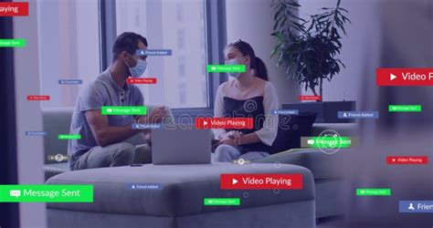 Animation Of Text And Data Processing Over Diverse Business People In