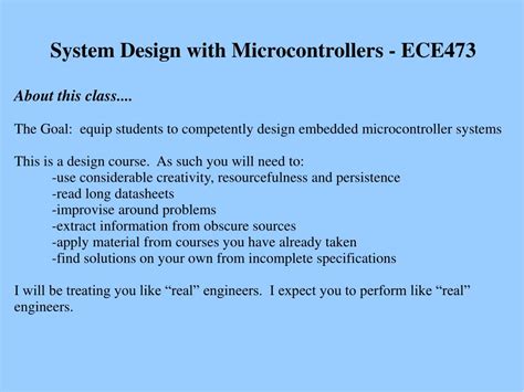 Ppt System Design With Microcontrollers Ece473 Powerpoint