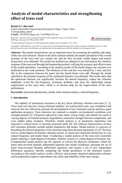 Pdf Analysis Of Modal Characteristics And Strengthening Effect Of Truss Roof