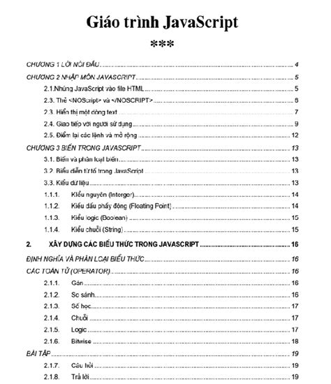Giáo Trình Javascript Căn Bản Full Tải Giáo Trình Web