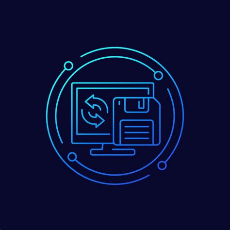 Backup Icon With A Floppy Disk Linear Design 17112427 Vector Art At Vecteezy