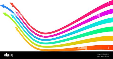 Colorful Perspective Line Stripes Arrow With 3d Dimensional Effect