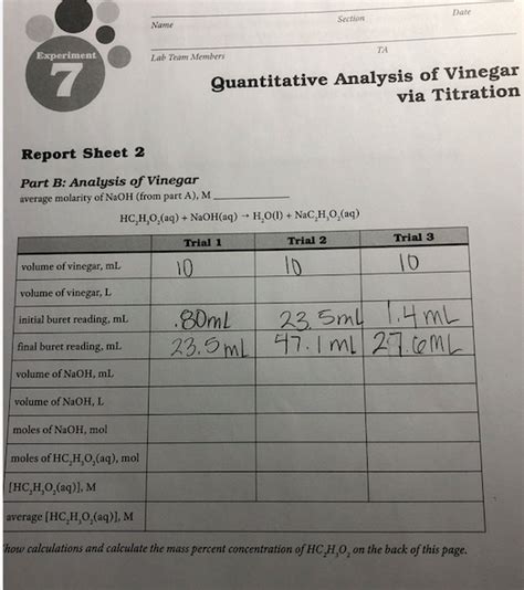Solved Nam Section Date Experiment Ta Lab Team Members 7