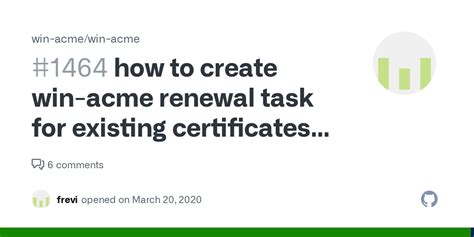 How To Create Win Acme Renewal Task For Existing Certificates In