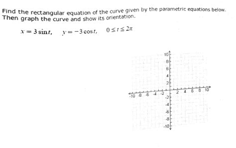 Solved Find The Rectangular Equation Of The Curve Given By Chegg