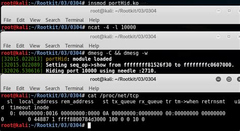 Linux Rootkit实验｜0204 基本功能之隐藏端口