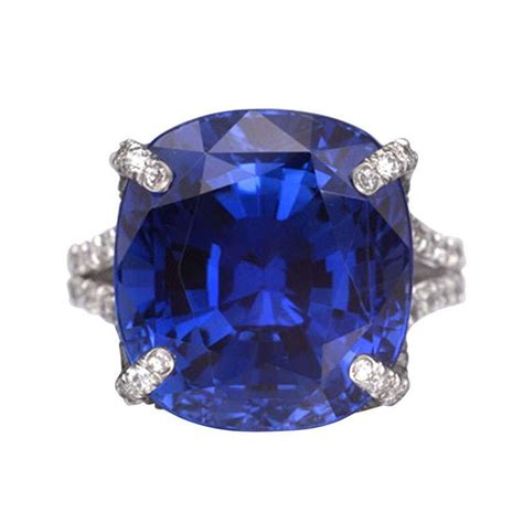 A Cushion Cut Sapphire And Diamond Ring Diamond Cushion Diamond