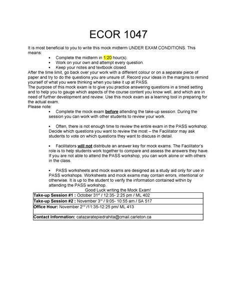 ECOR 1047 Mock Final 5 Really Good Exercice ECOR 1047 It Is Most Beneficial To You To Write