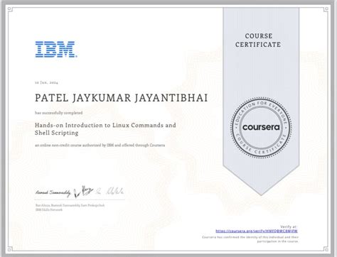 Jay Patel On Linkedin Certificate Of Completion For Hands On Introduction To Linux Commands And