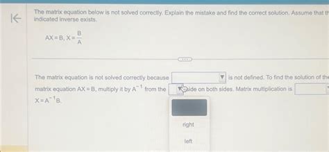 [solved] the matrix equation below is not solved corre