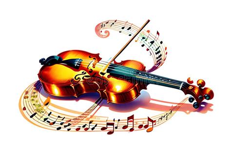 Abstract Illustration Of Violin Musical Notes And Clef Stock