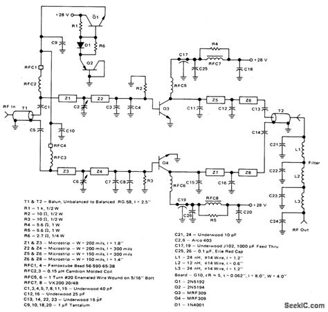 100 W Pep 420 450 Mhz Push Pull Linear Amplifier Amplifier Circuit