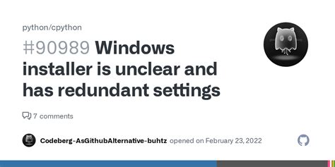 Windows Installer Is Unclear And Has Redundant Settings Issue Python Cpython GitHub