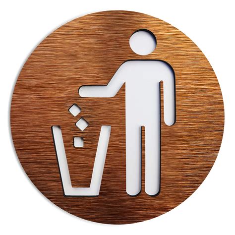 Buy Aluminium Recycle Bin Sign Modern Round T Signage For Sorting Plastic Cans Glass