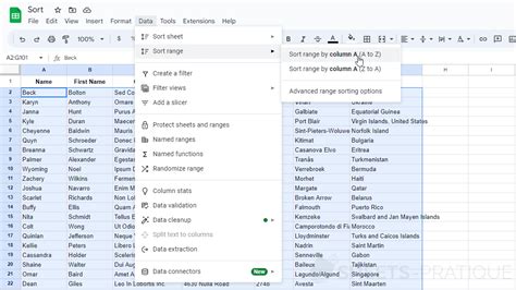 Google Sheets Course Sorting Data