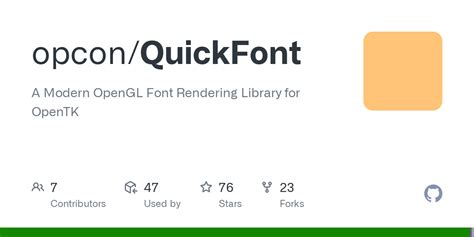 github opcon quickfont a modern opengl font rendering library for opentk