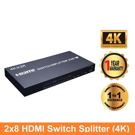 2x8 HDMI 4K Switch Splitter 4K Shopee Malaysia