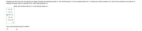 Solved Express The Given Event In Symbolic Form Hint See