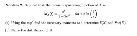 solved problem 2 suppose that the moment generating