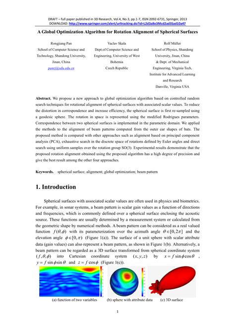pdf a global optimization algorithm for rotation alignment of