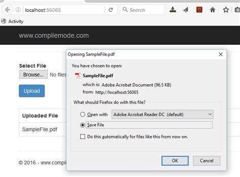 Uploading Downloading Pdf Files In Binary Format Using Fileresult In