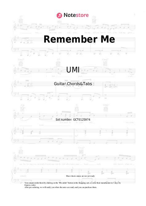 Remember Me Chords And Tabs Umi In Note Guitarchordsandtabs Sku Gct0125974