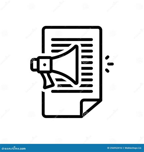 black line icon for declare promulgate and announce stock vector