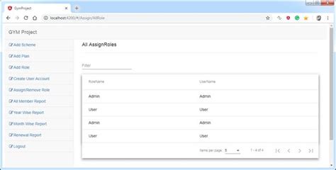 angular 7 project with asp core apis gym project