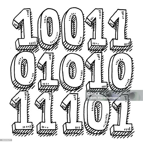 Binary Numbers Symbol Drawing Stock Illustration Download Image Now