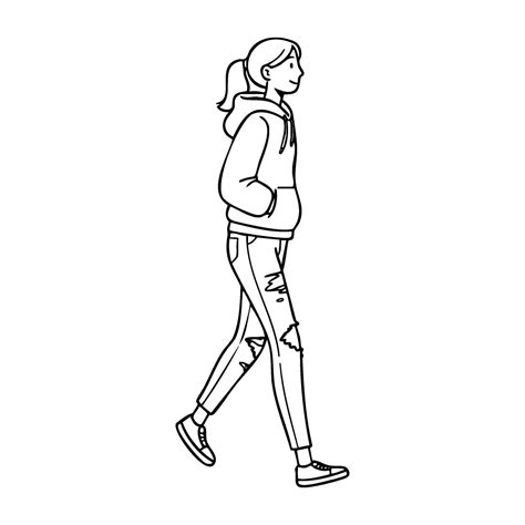 Asian Young Female In Casual Outfit Walking With Confidence 68555847