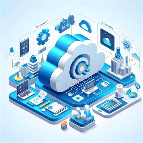 3d Flat Icon As Cloud Computing Innovation And Future Technology With