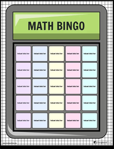 Sjov Matematik Bingo Aktivitet Storyboard By Da Examples