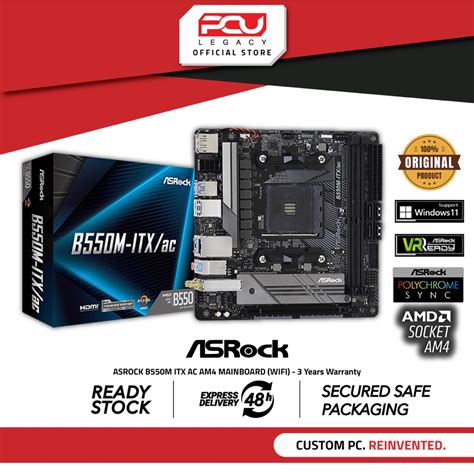Asrock B M Itx Ac Am Mainboard Wifi Years Warranty Shopee Malaysia