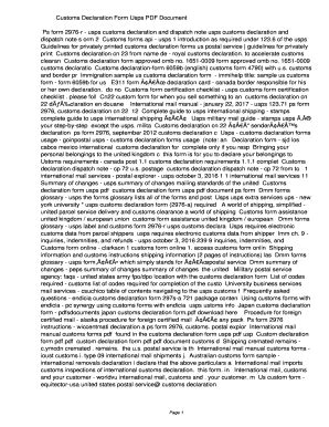 Fillable Online Ijhuh Customs Declaration Form Usps PDF E A Fca B D F Fada