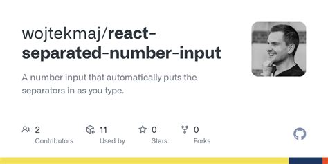 GitHub Wojtekmaj React Separated Number Input A Number Input That Automatically Puts The