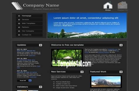 Dark Grey Business CSS Template Download