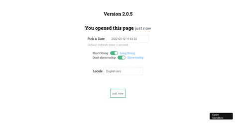 Vue2 Timeago Demo Forked Codesandbox