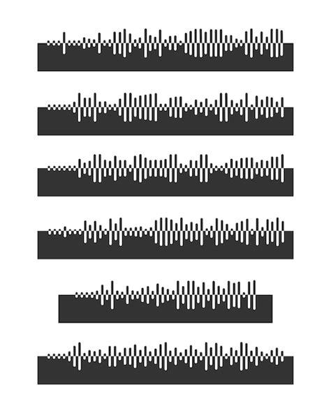 Premium Vector Set Of Sound Wave Icons Pulse Pictograms Radio Signal