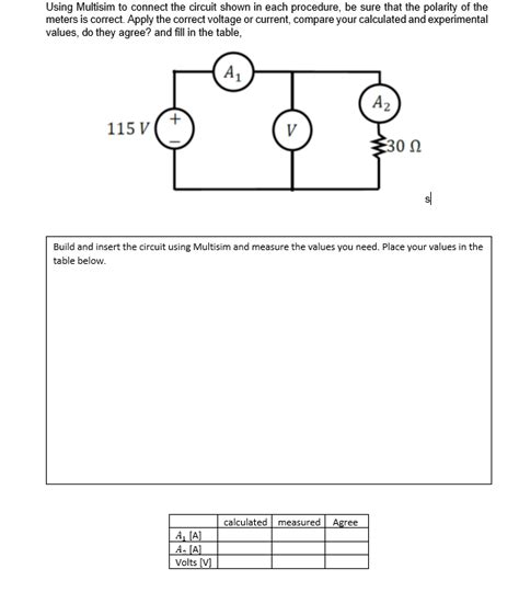 Solved Using Multisim To Connect The Circuit Shown In Each Chegg Com