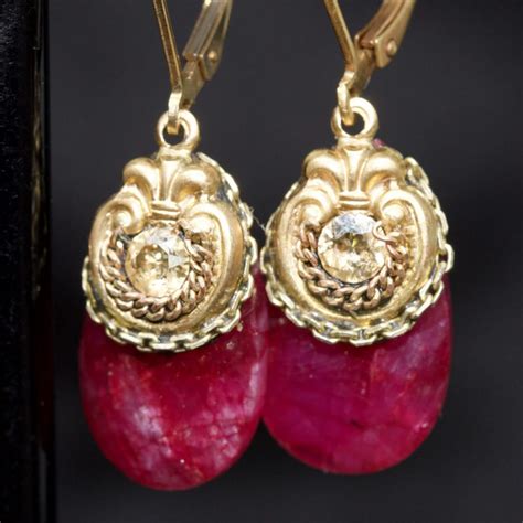 Raw Ruby Earrings Au Rubis