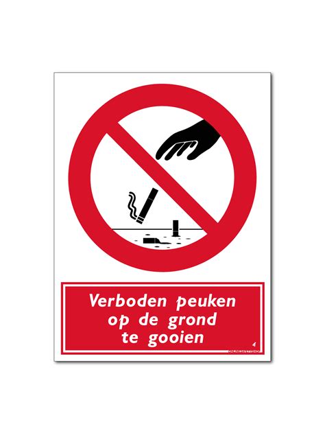 Verboden Peuken Op De Grond Bord Sticker Schoon En Veilig
